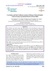 Correlation and Path Coefficient Analysis of Biomass Yield and Quality Traits in Forage Type ...